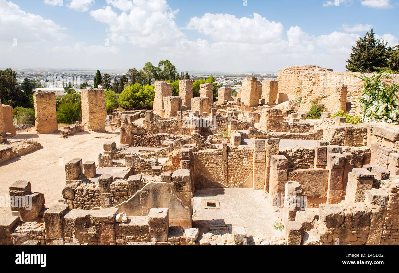 Ruins of the ancient city of Carthage destroyed by the Romans is ...