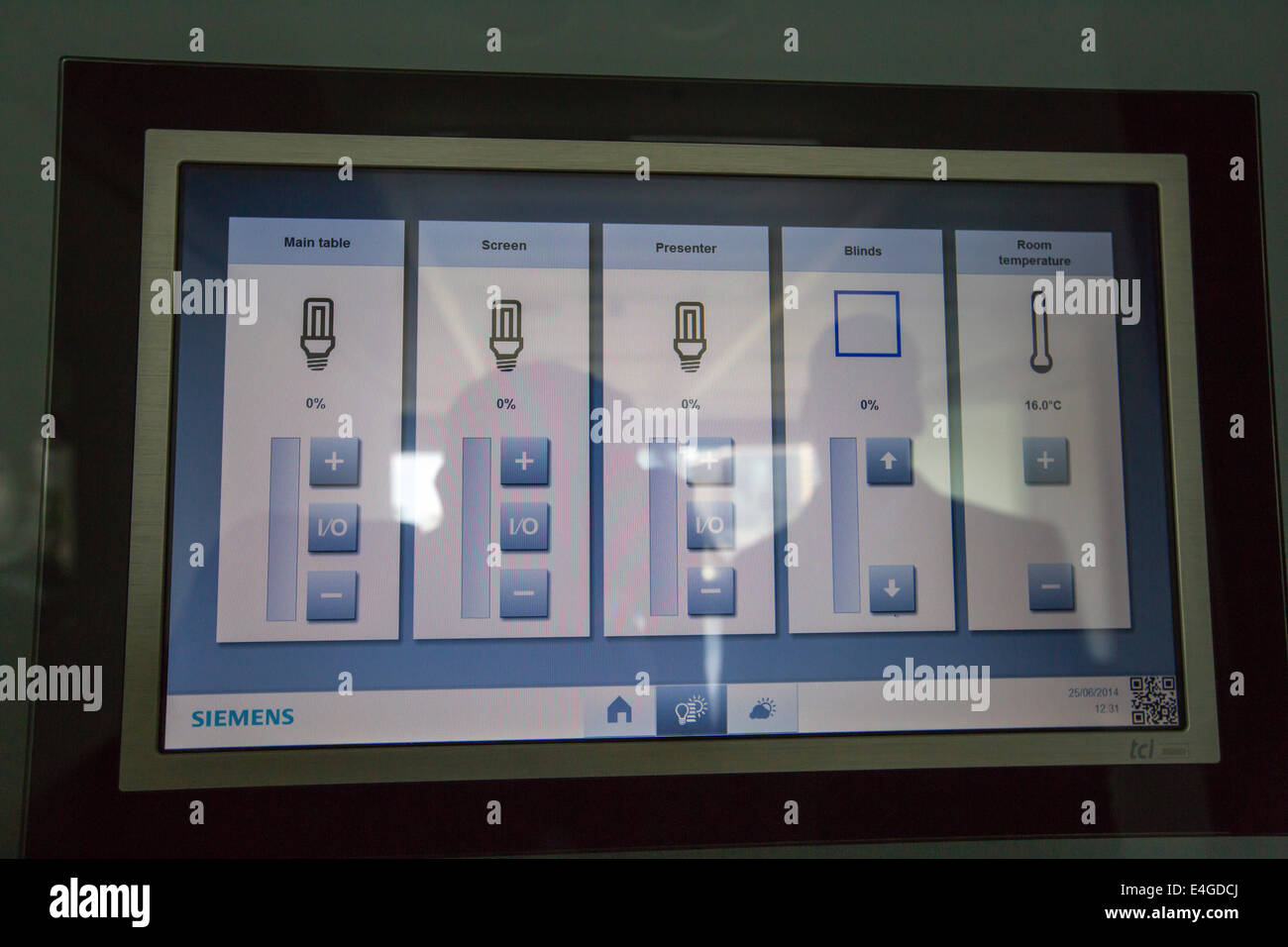 A room control panel in the Crystal building which is the first ...