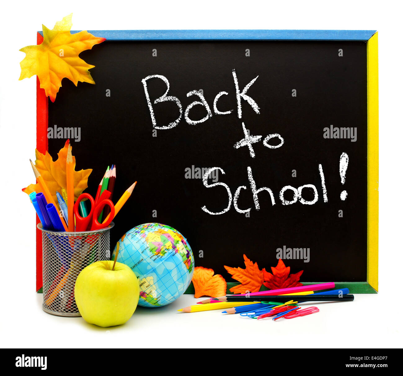 Back school written on chalkboard Cut Out Stock Images & Pictures - Alamy