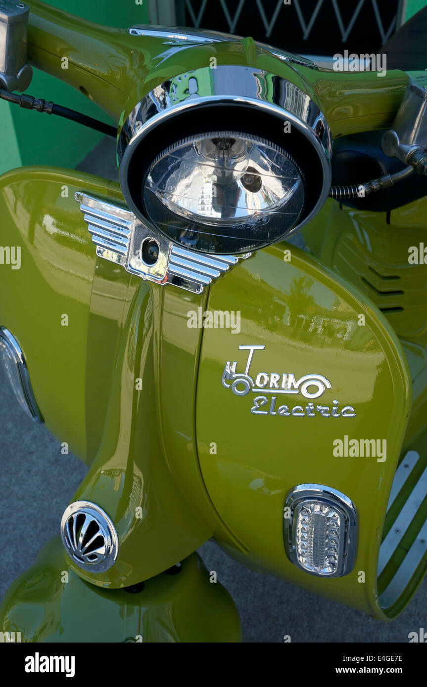 Close up of a a Motorino electric scooter in Vancouver, BC, Canada ...