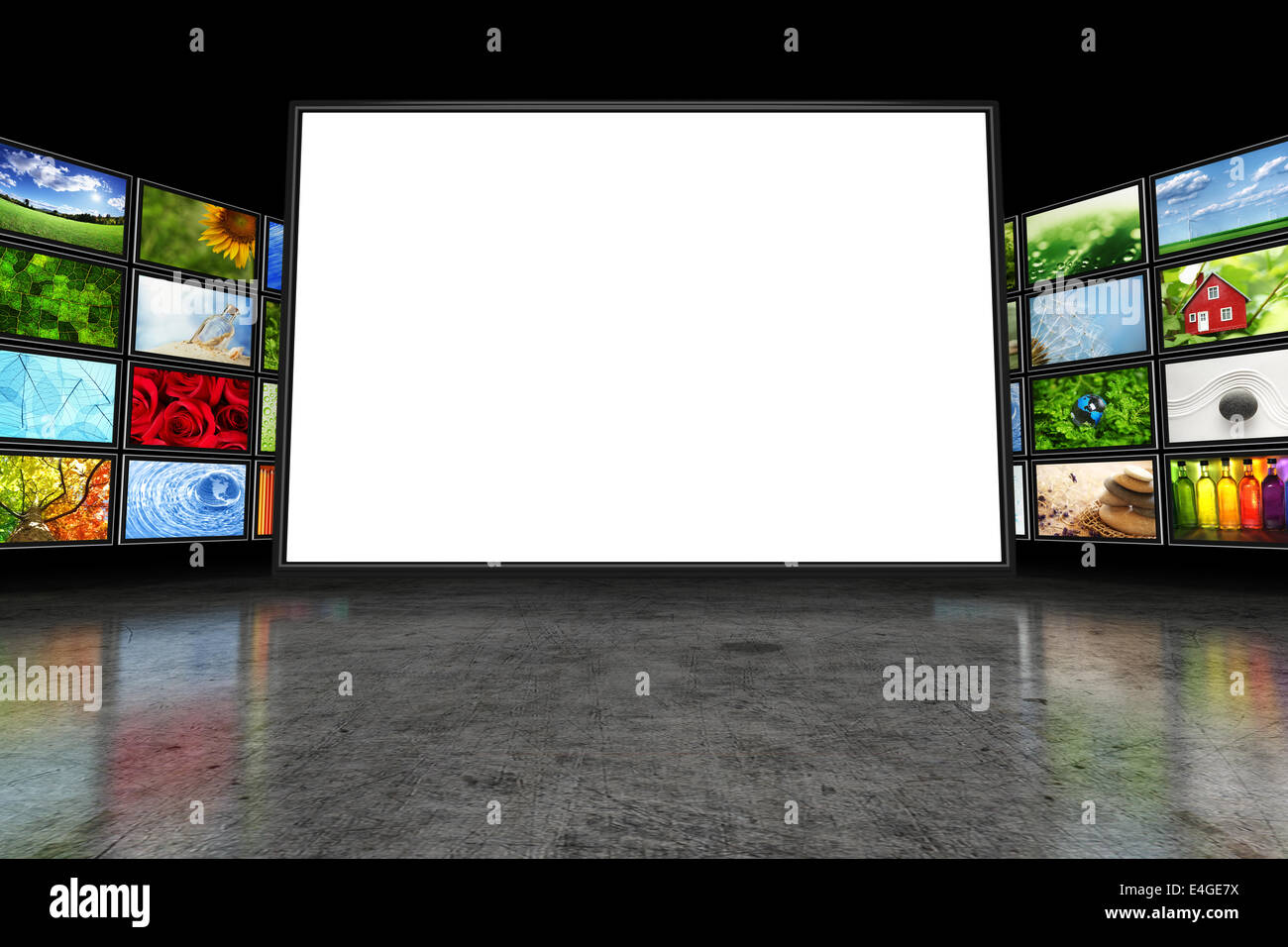 Tv screeen with images Stock Photo - Alamy