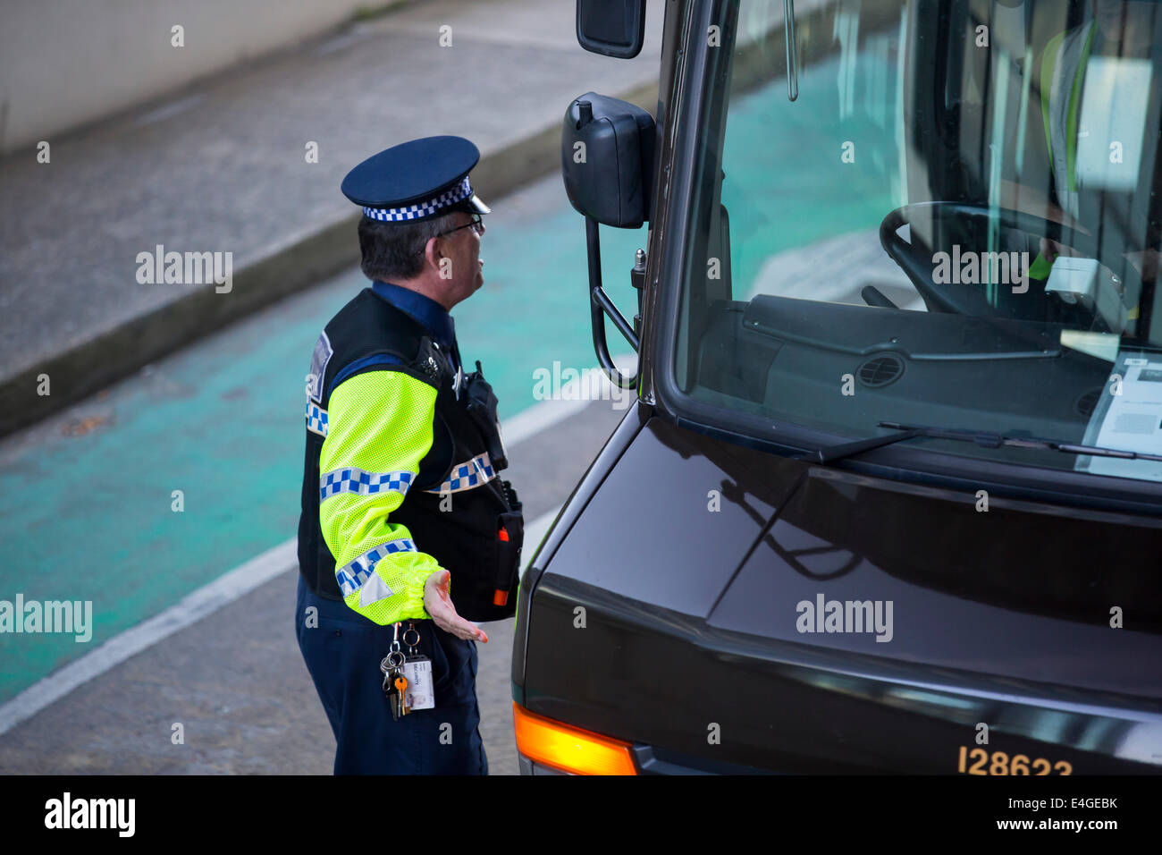 A security guard in Canary Wharf, London, UK Stock Photo - Alamy