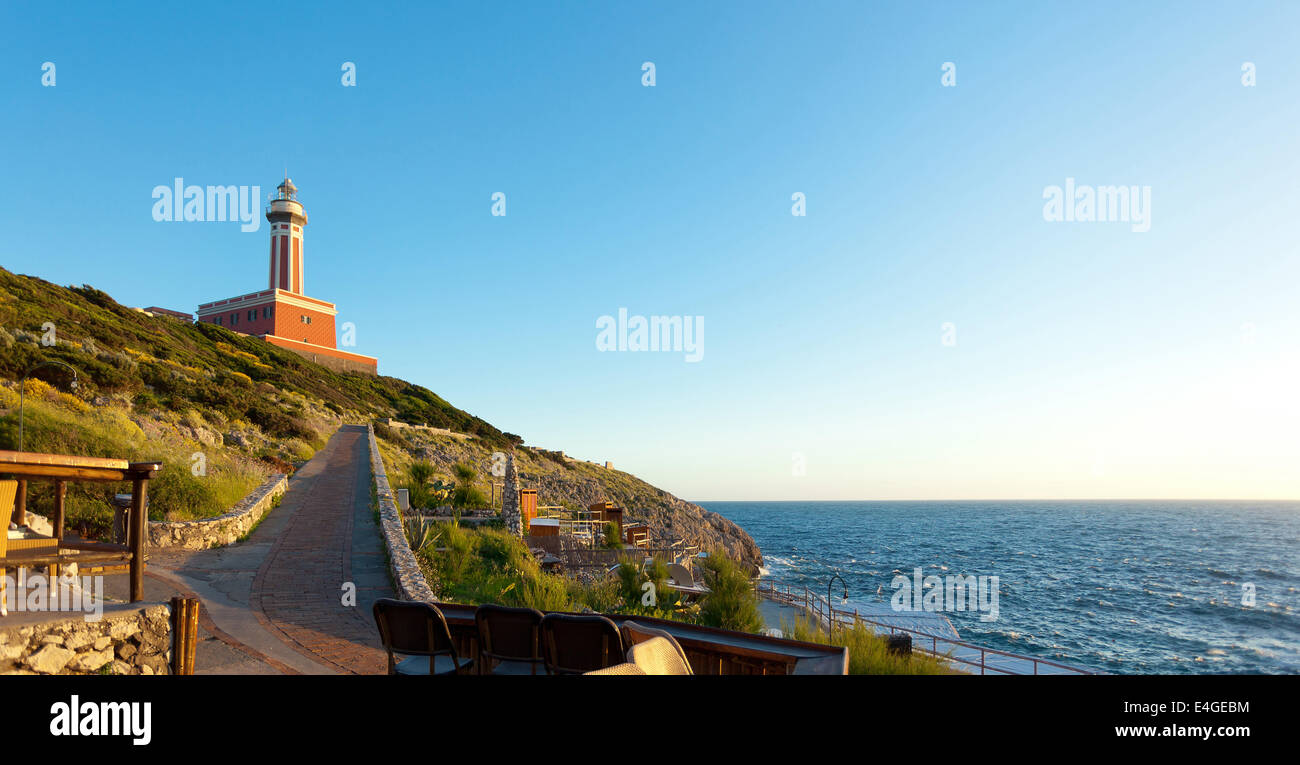Lighthouse "Faro di Punta Carena", Anacapri, Capri island, Italy Stock ...
