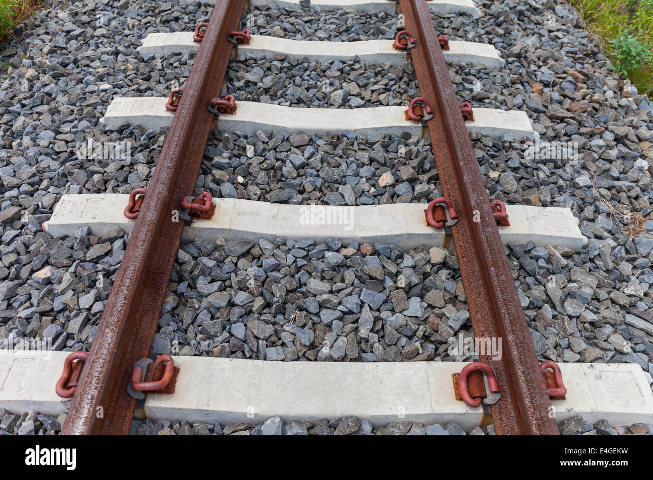railroad tracks on background Stock Photo - Alamy