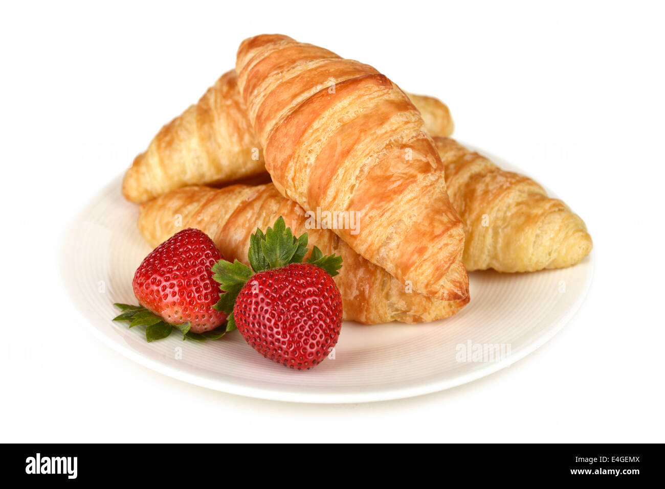 Plate with Croissants Stock Photo - Alamy