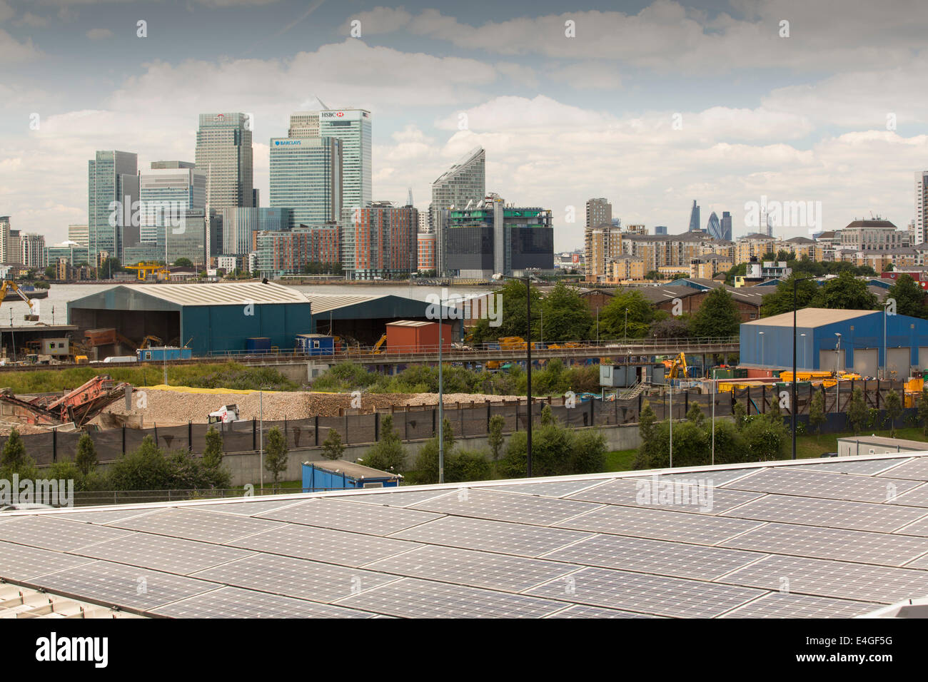 Solar thermal and solar PV panels on the roof of the Crystal building ...