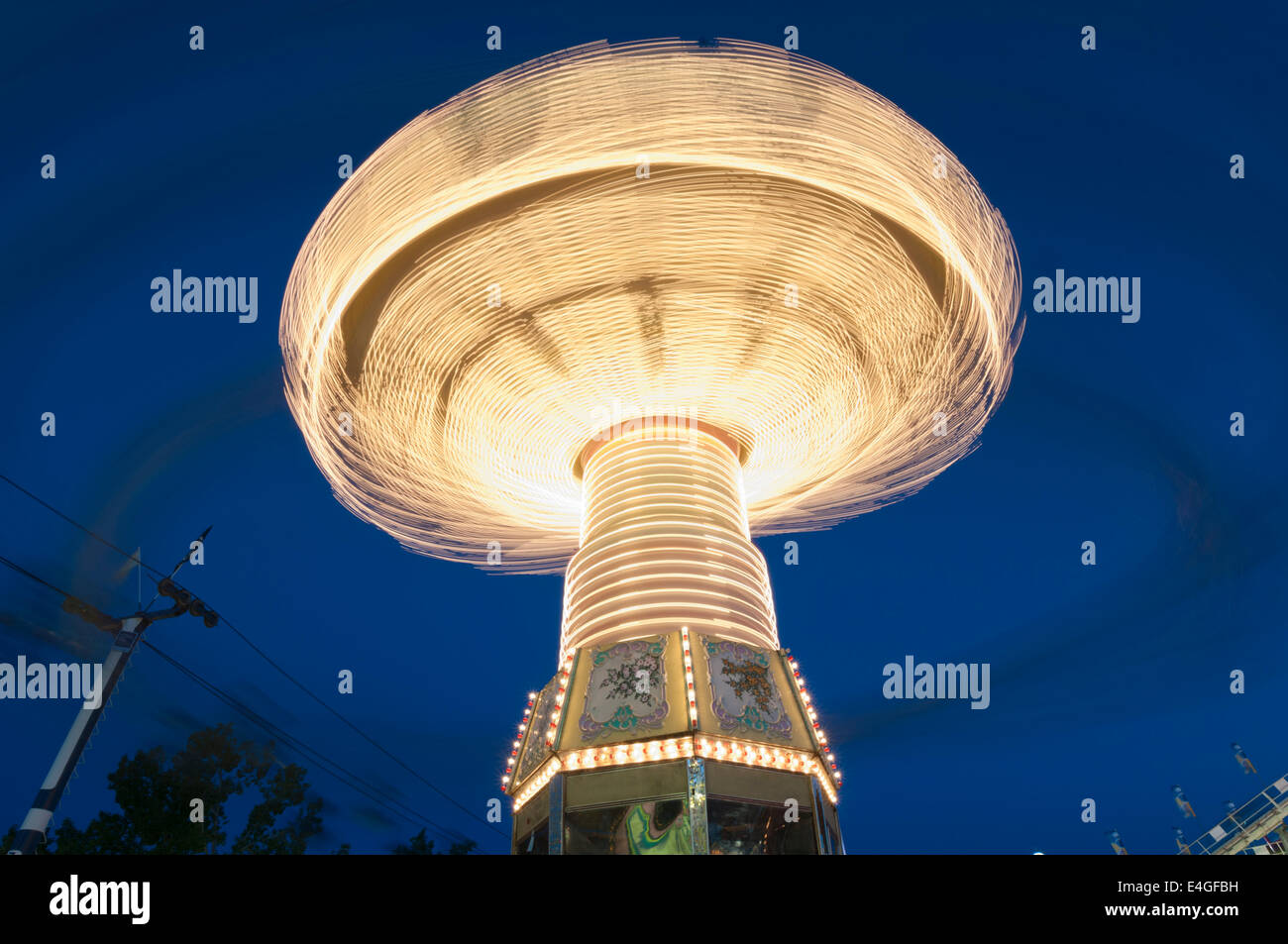 Carousel at night, Calgary Stampede Midway, Calgary, Alberta, Canada ...