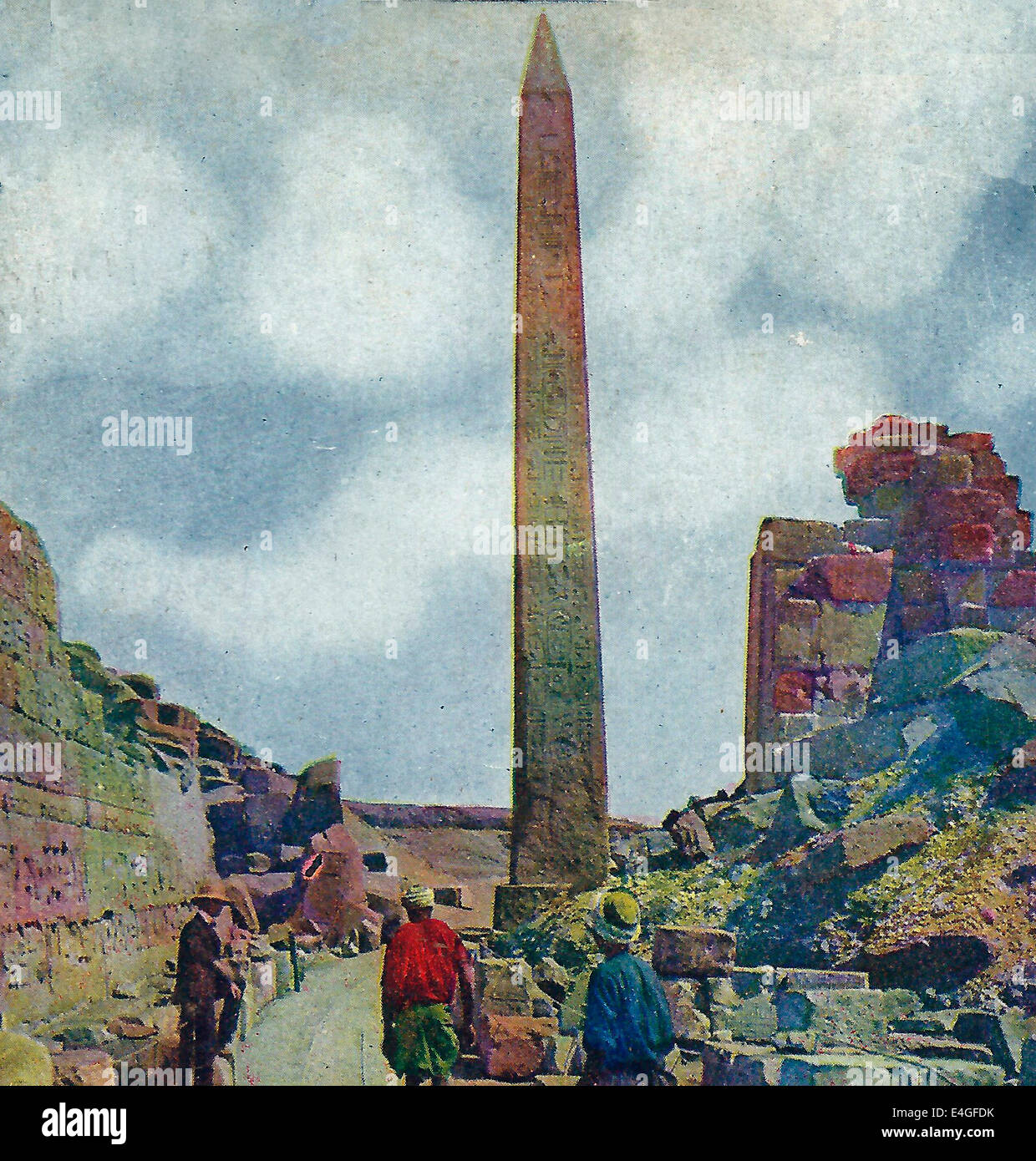 The beautiful obelisk of Thutmosis III at Karnak Egypt, circa 1900 ...