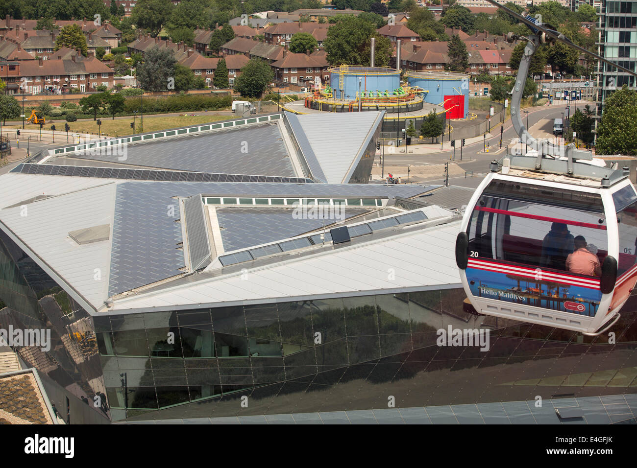 Solar thermal and solar PV panels on the roof of the Crystal building ...