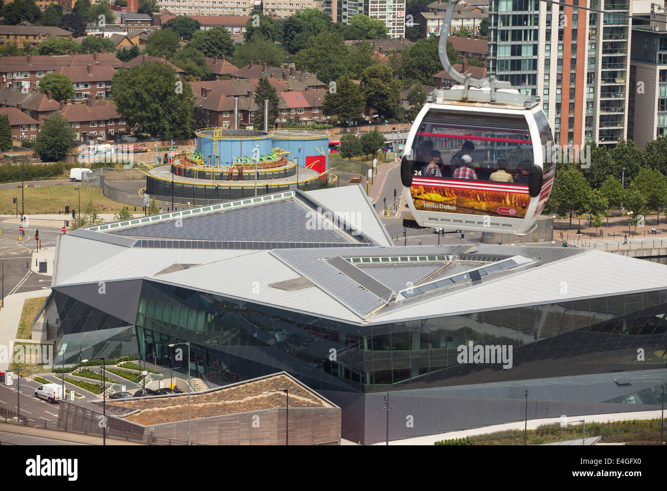 Solar thermal and solar PV panels on the roof of the Crystal building ...