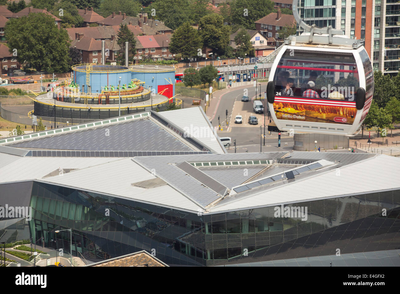 Solar thermal and solar PV panels on the roof of the Crystal building ...