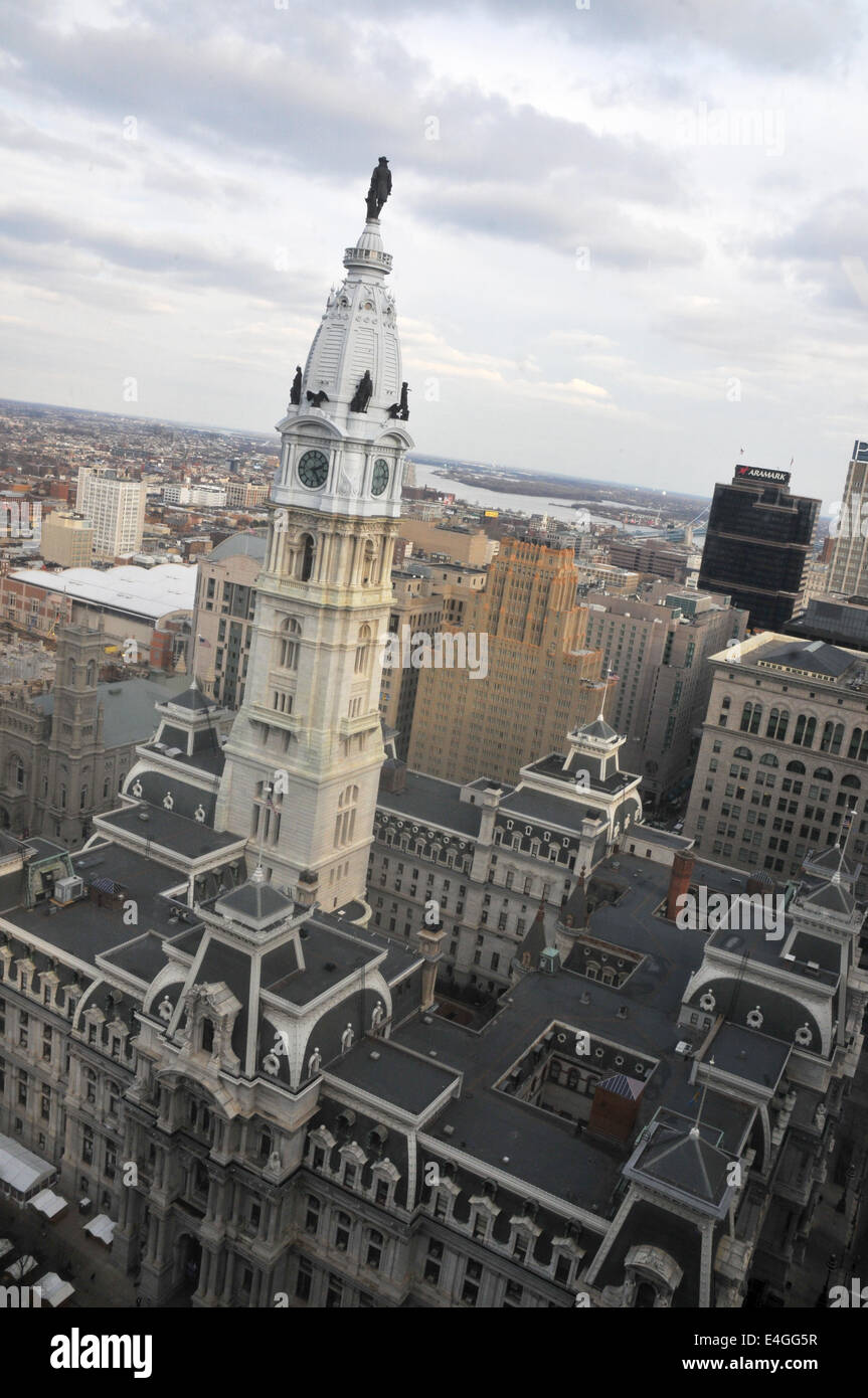 Aerial view of Philadelphia City Hall, Philadelphia, PA, USA Stock ...
