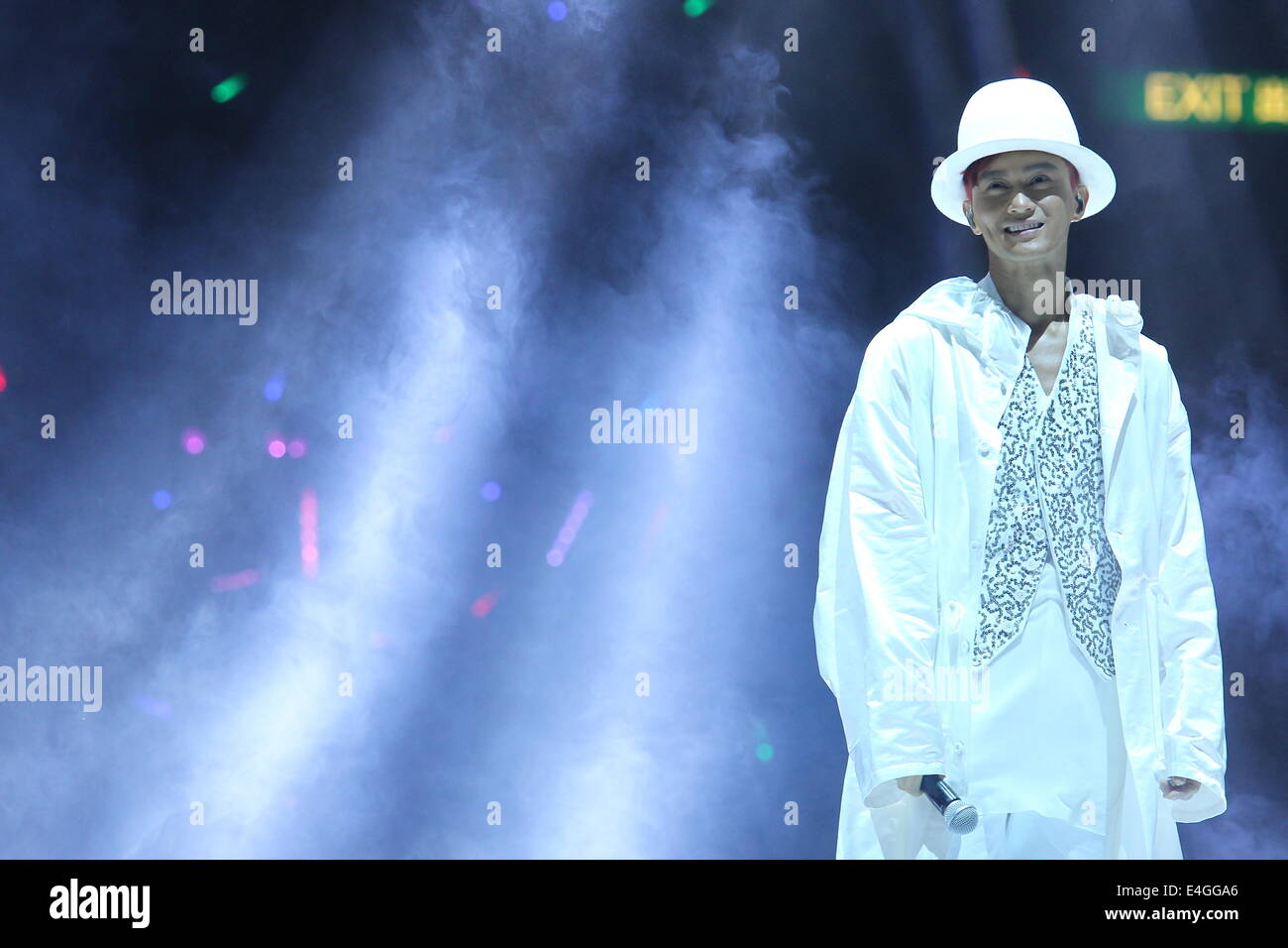 Hong Kong, China. 8th July, 2014. Singer and actor Chilam performs on ...