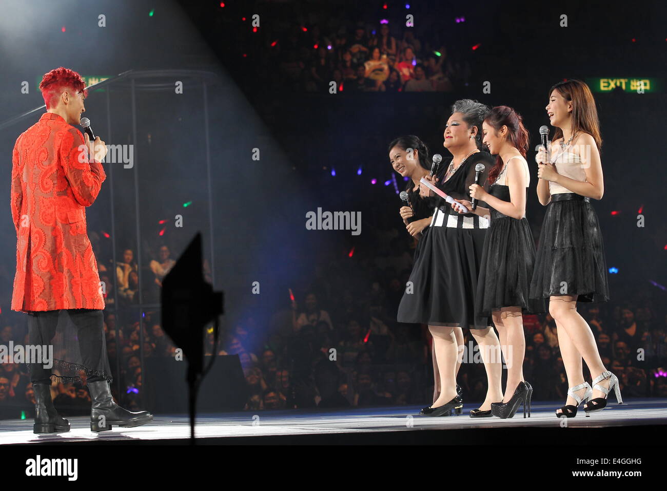 Hong Kong, China. 8th July, 2014. Singer and actor Chilam performs on ...