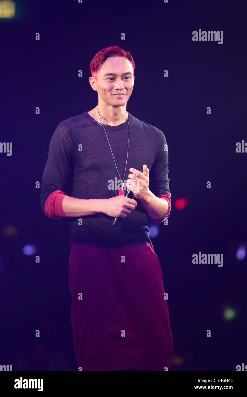 Hong Kong, China. 8th July, 2014. Singer and actor Chilam performs on ...