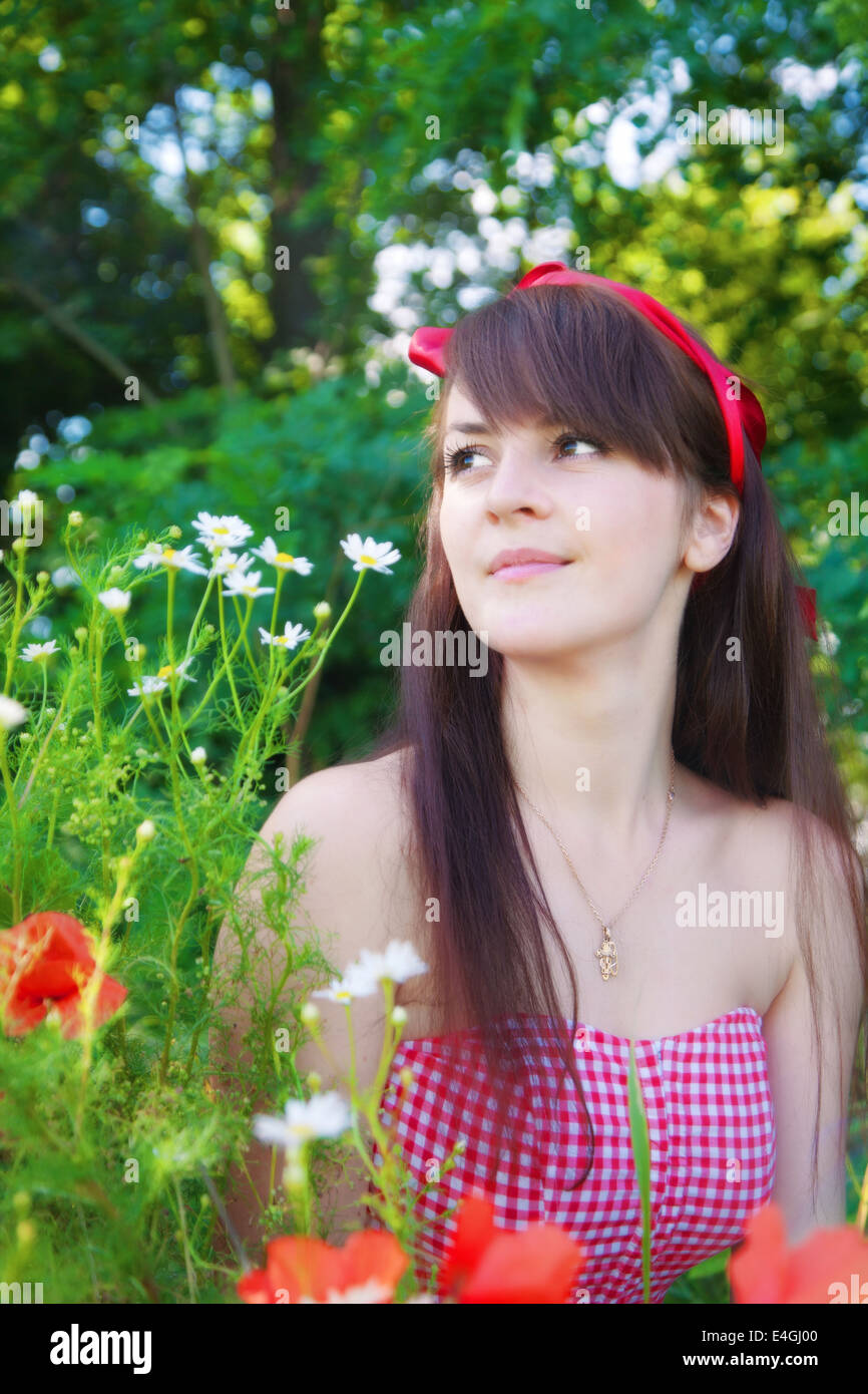 Lovely happy female closeup portrait Stock Photo - Alamy