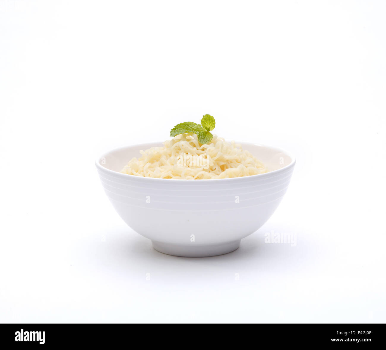 Noodle in a bowl isolated on white background Stock Photo - Alamy