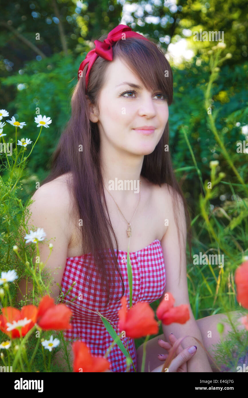 Lovely happy female closeup portrait Stock Photo - Alamy