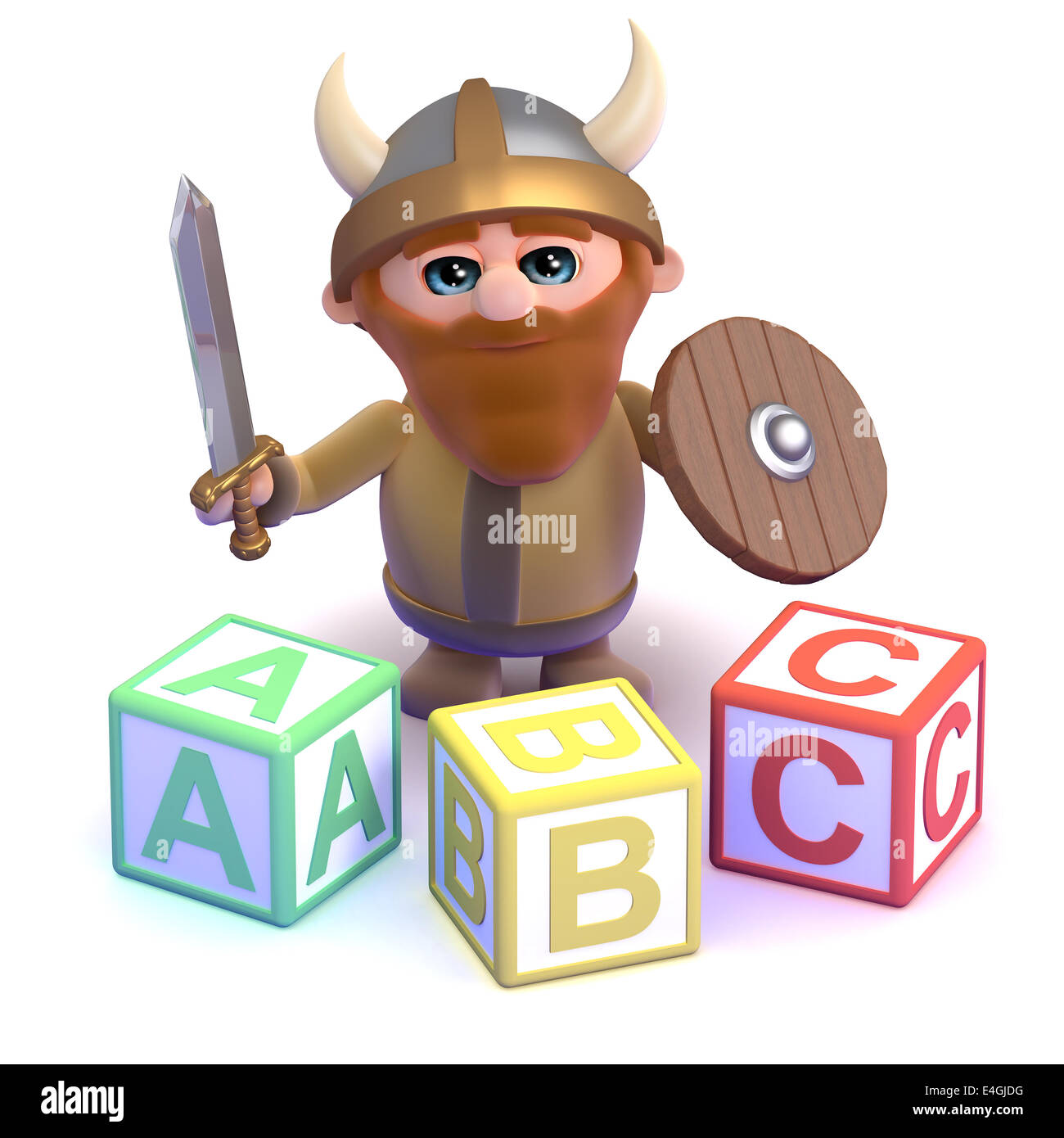 3d render of a viking with some alphabet blocks Stock Photo - Alamy