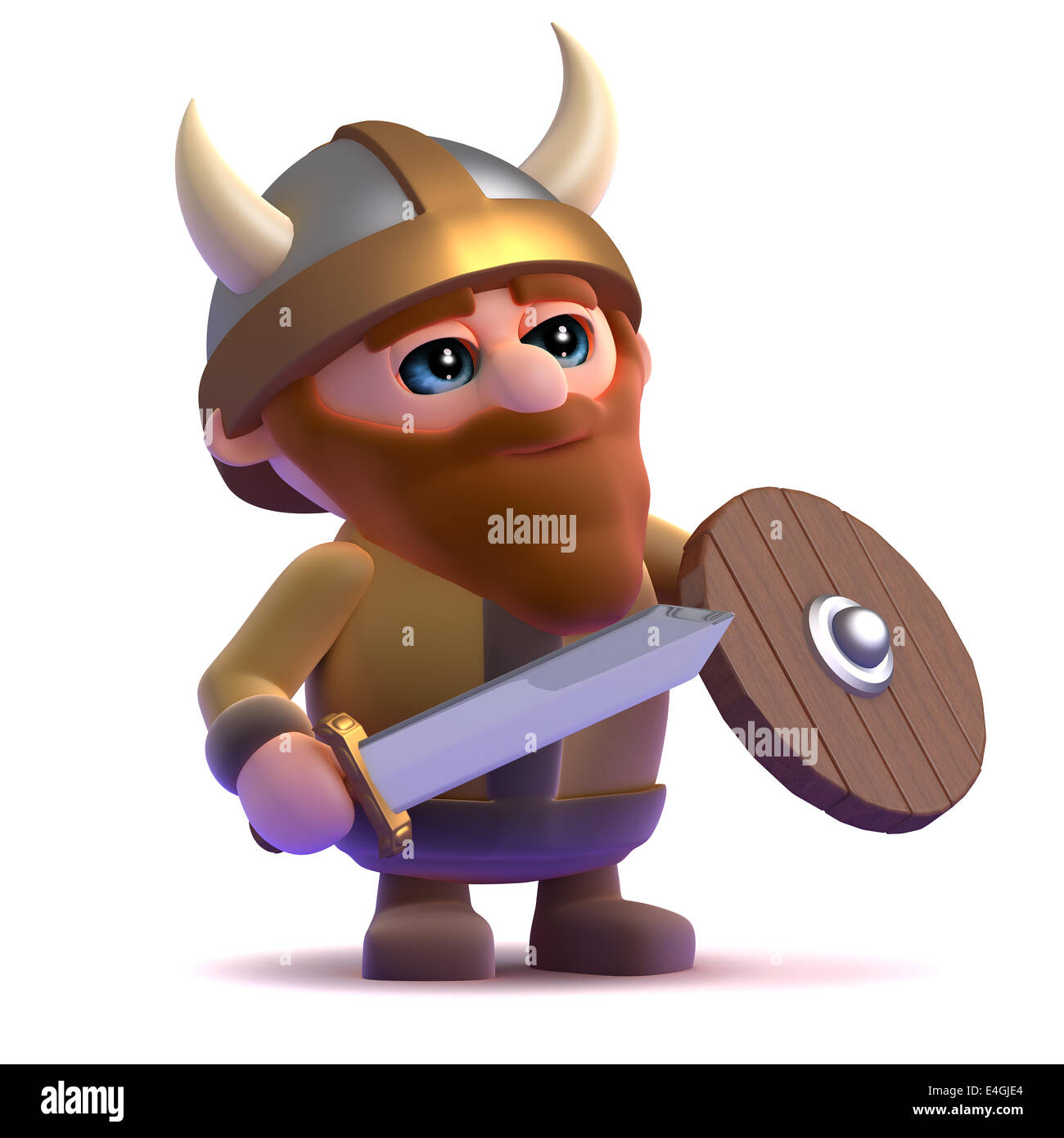 3d render of a viking standing ready for battle Stock Photo - Alamy