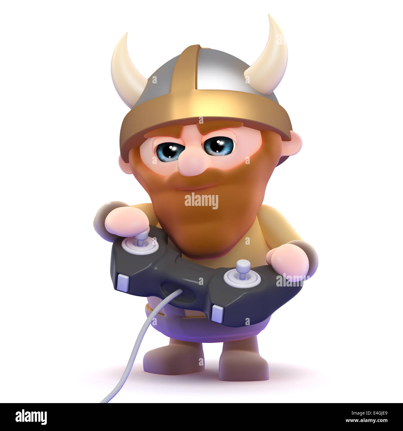 3d render of a viking playing a videogame Stock Photo - Alamy