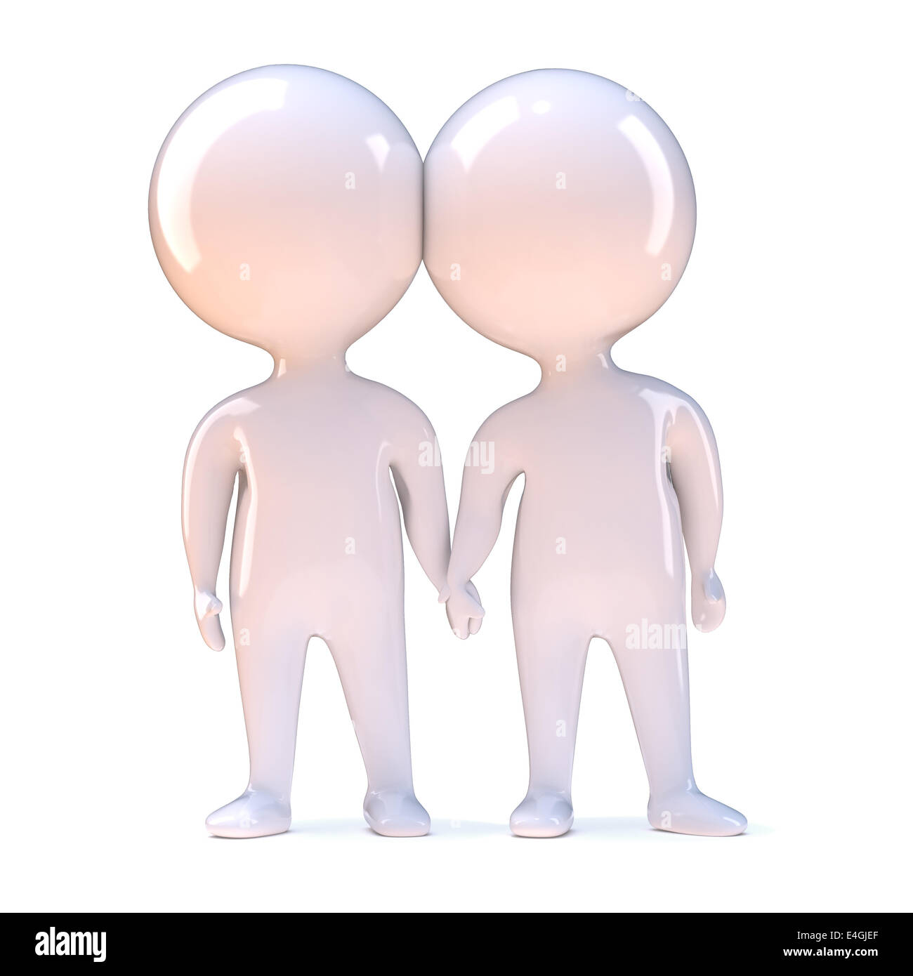3d render of two little people holding hands Stock Photo - Alamy