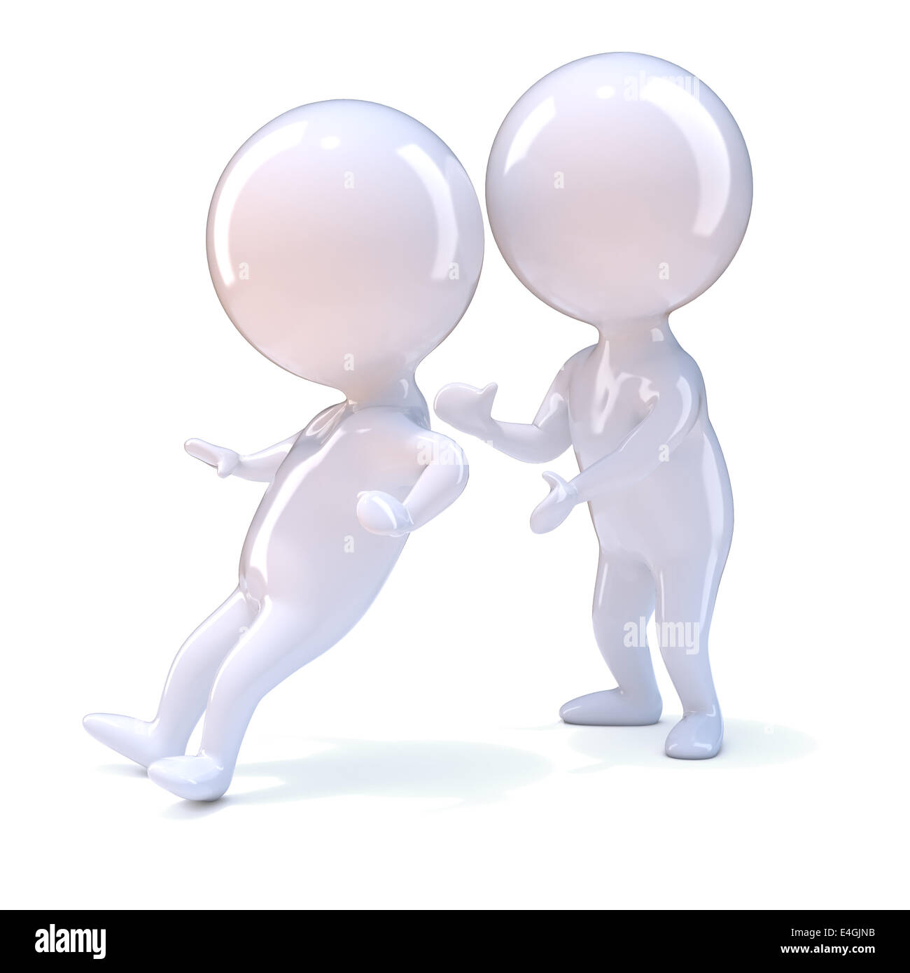 3d render of one person trusting another to catch him Stock Photo - Alamy