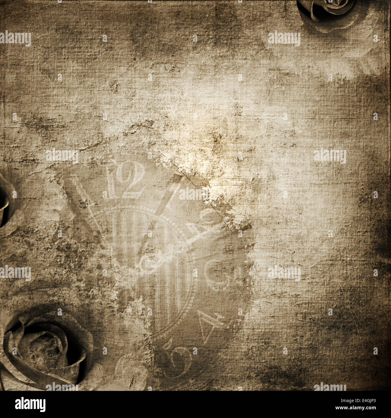 vintage texture background with watch (time Stock Photo - Alamy