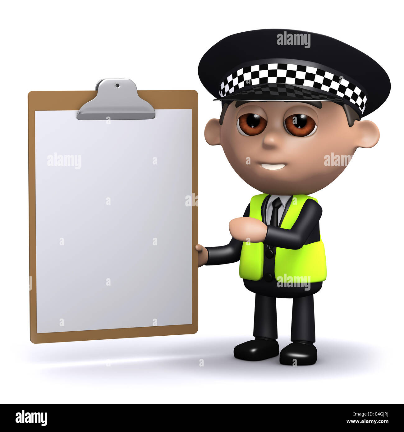 3d render of a police officer holding a clipboard Stock Photo - Alamy