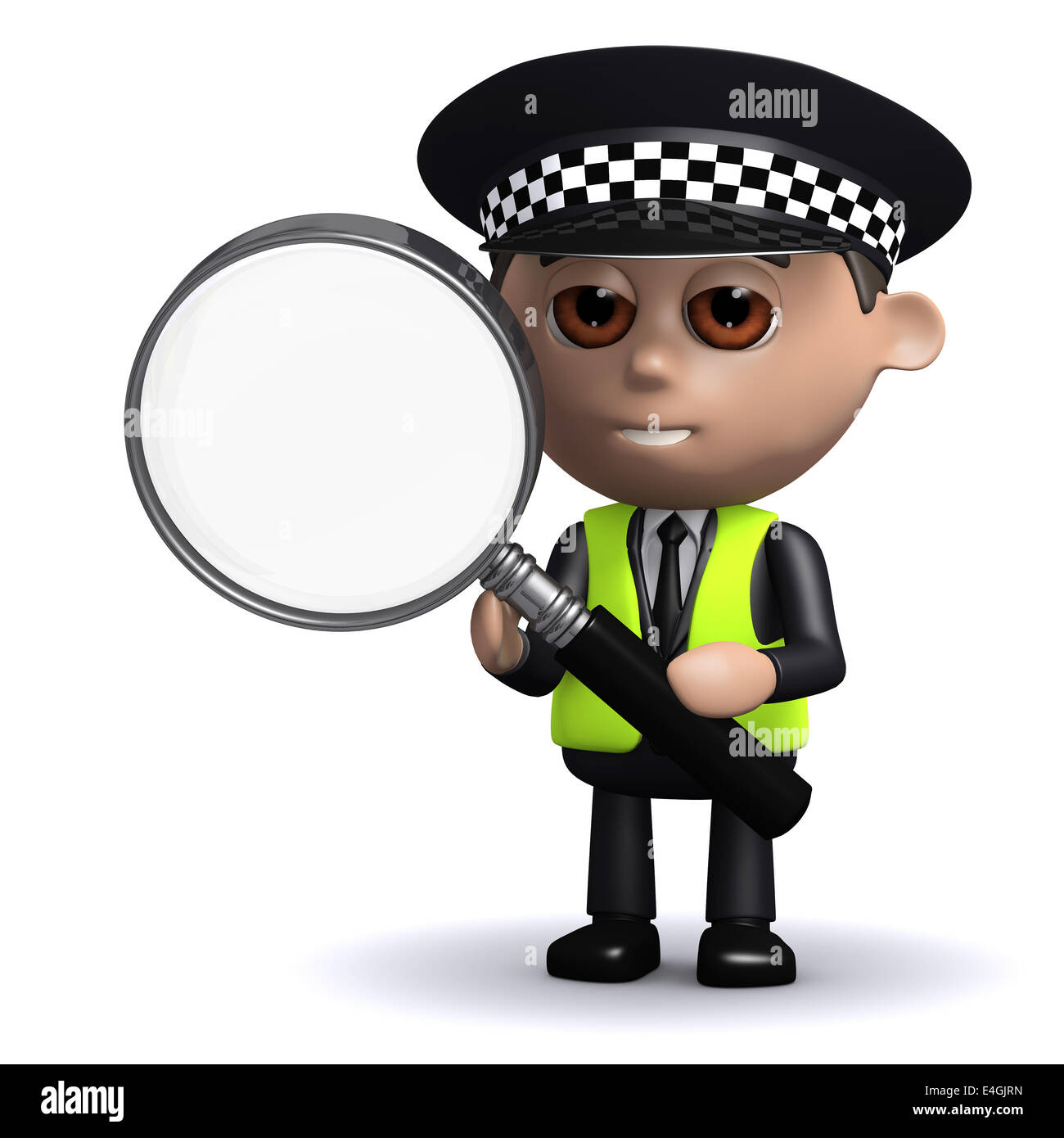 3d render of a police officer holding a magnifying glass Stock Photo ...