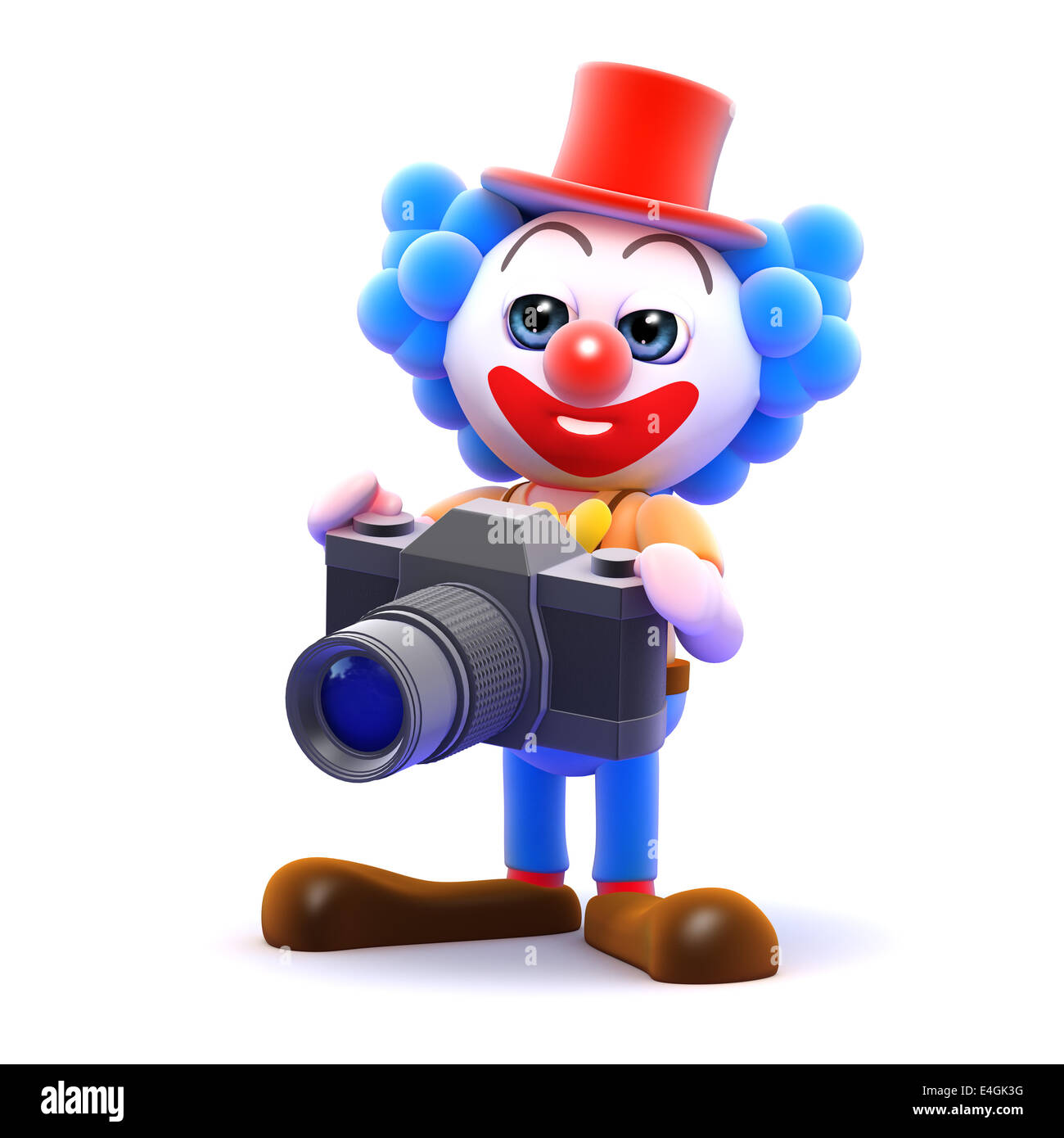 3d render of a clown with a camera Stock Photo - Alamy