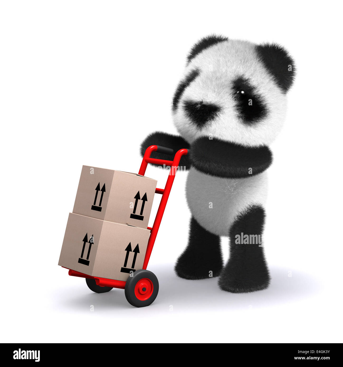 3d render of a panda delivering boxes Stock Photo - Alamy