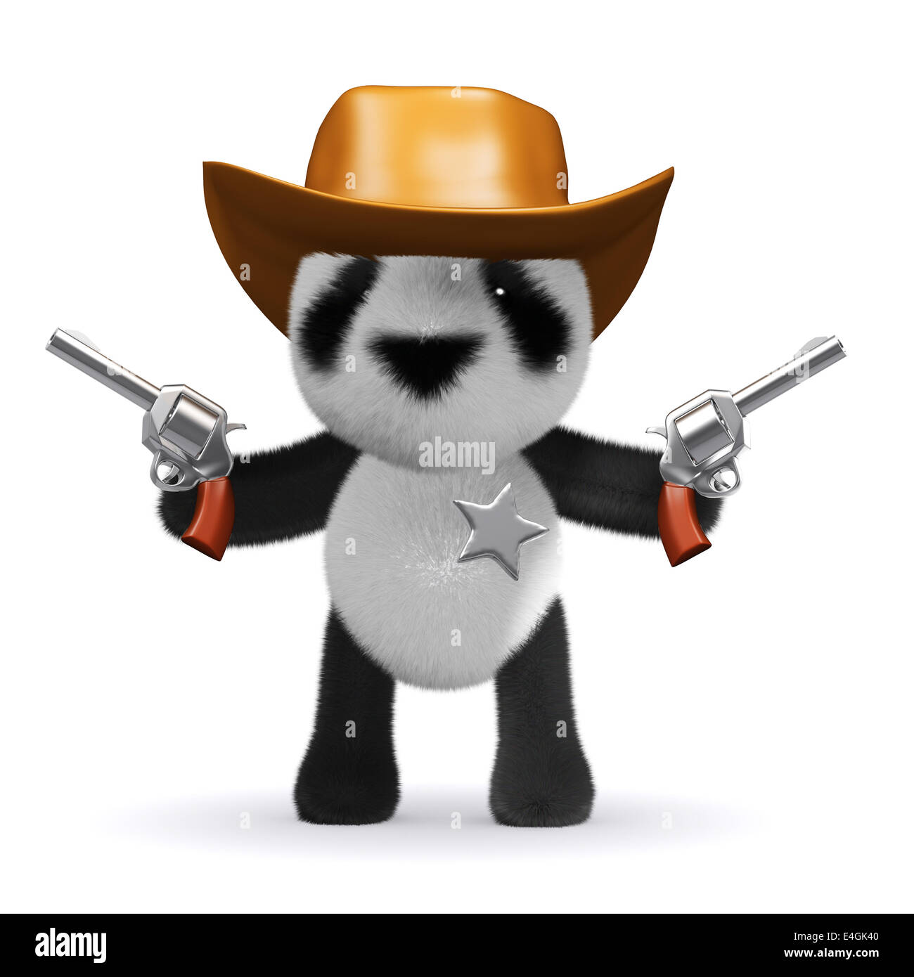 3d render of a panda dressed as a cowboy Stock Photo - Alamy
