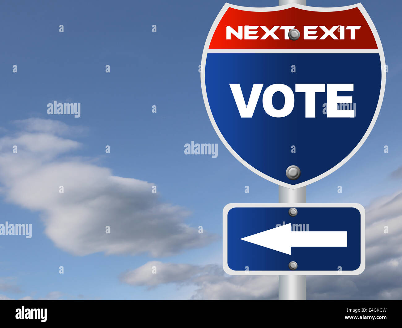 Vote road sign Stock Photo - Alamy