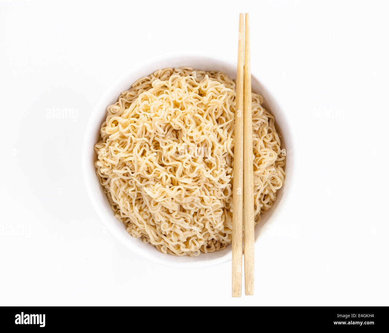 Instant noodle in a bowl with chopsticks isolated on white background ...