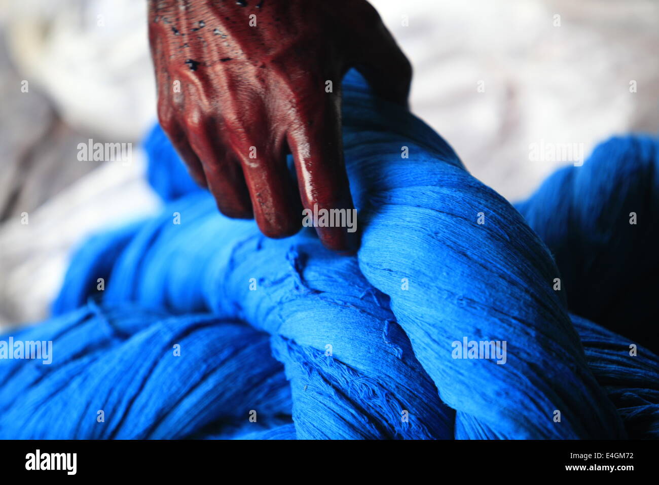 coloring febrics for making jamdani sharee. A sharee is the traditional ...