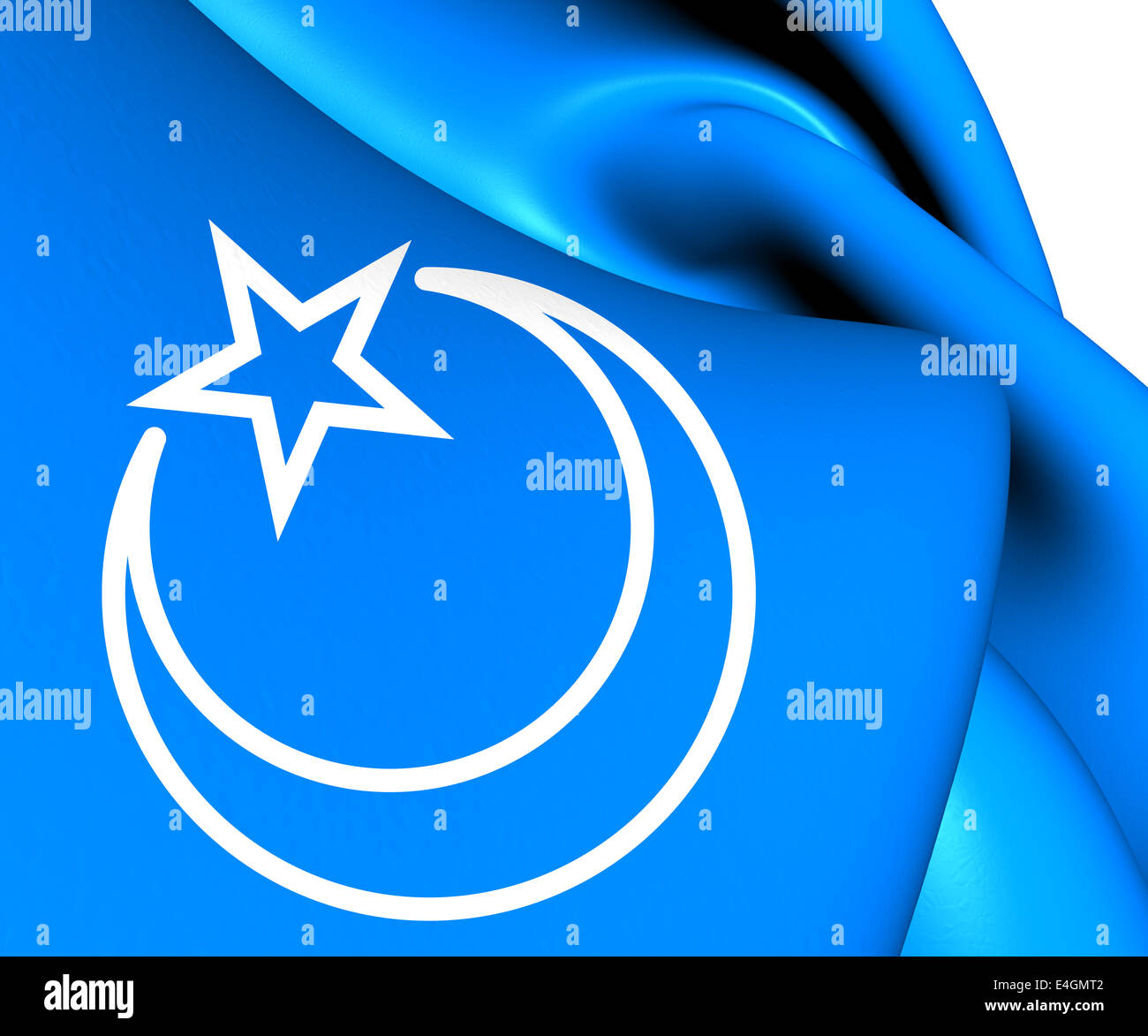 Flag of Second East Turkestan Republic. Close Up Stock Photo - Alamy