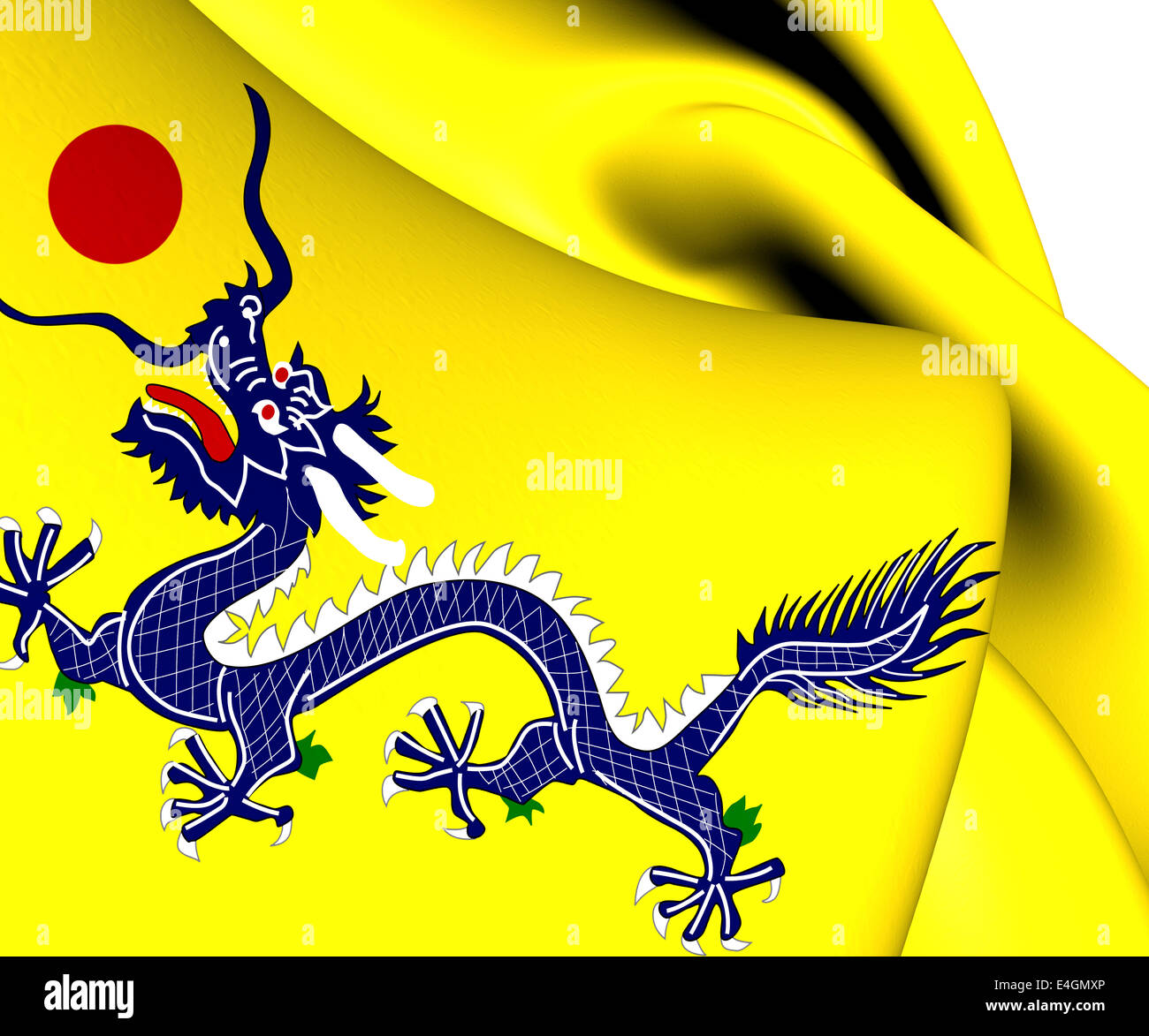Flag of Qing Dynasty. Close Up Stock Photo - Alamy