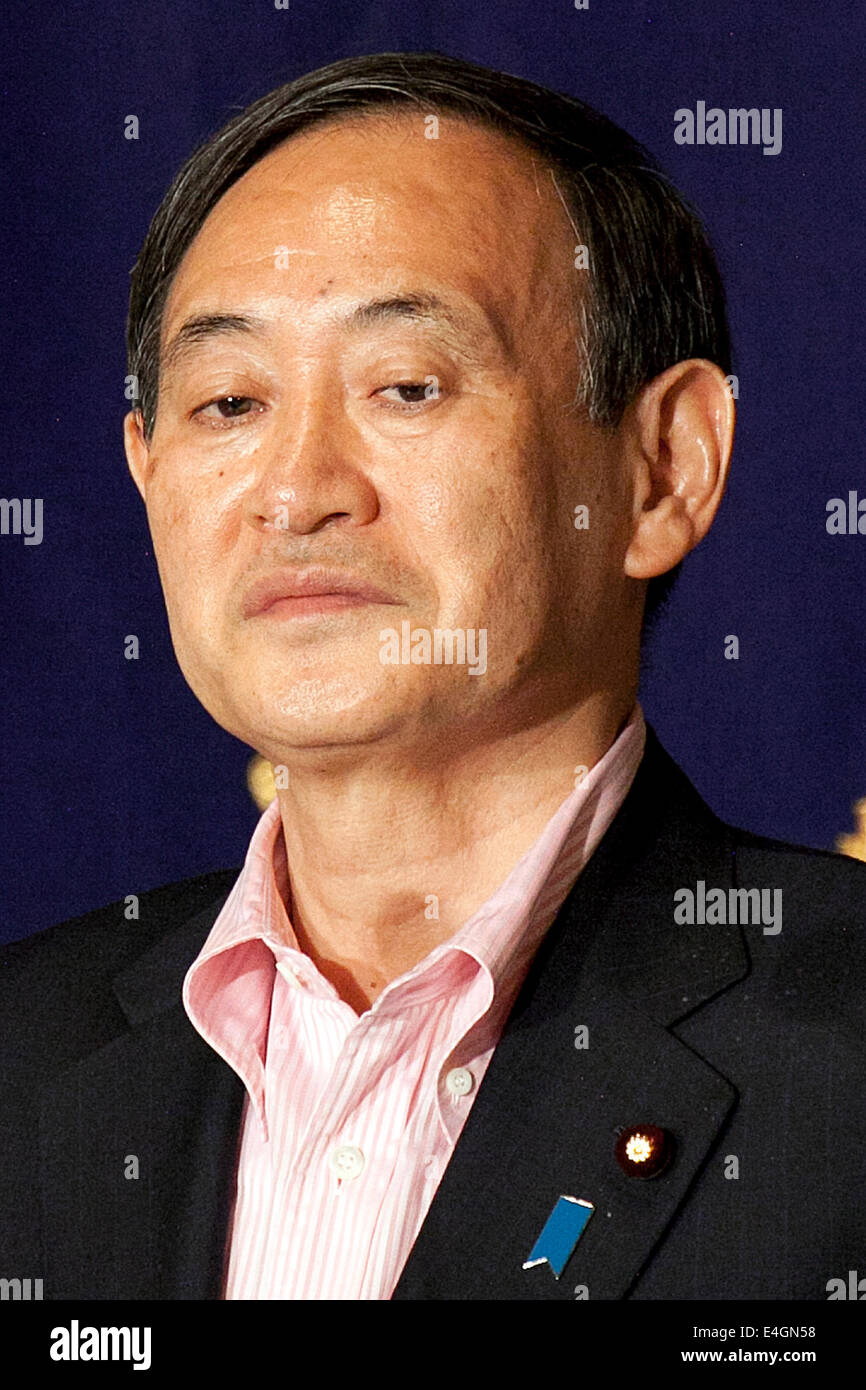 Tokyo, Japan. 11th July, 2014. Chief Cabinet Secretary Yoshihide Suga ...