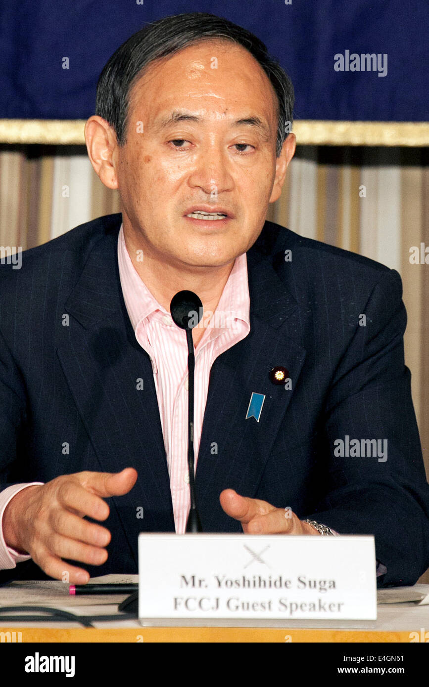 Tokyo, Japan. 11th July, 2014. Chief Cabinet Secretary Yoshihide Suga ...