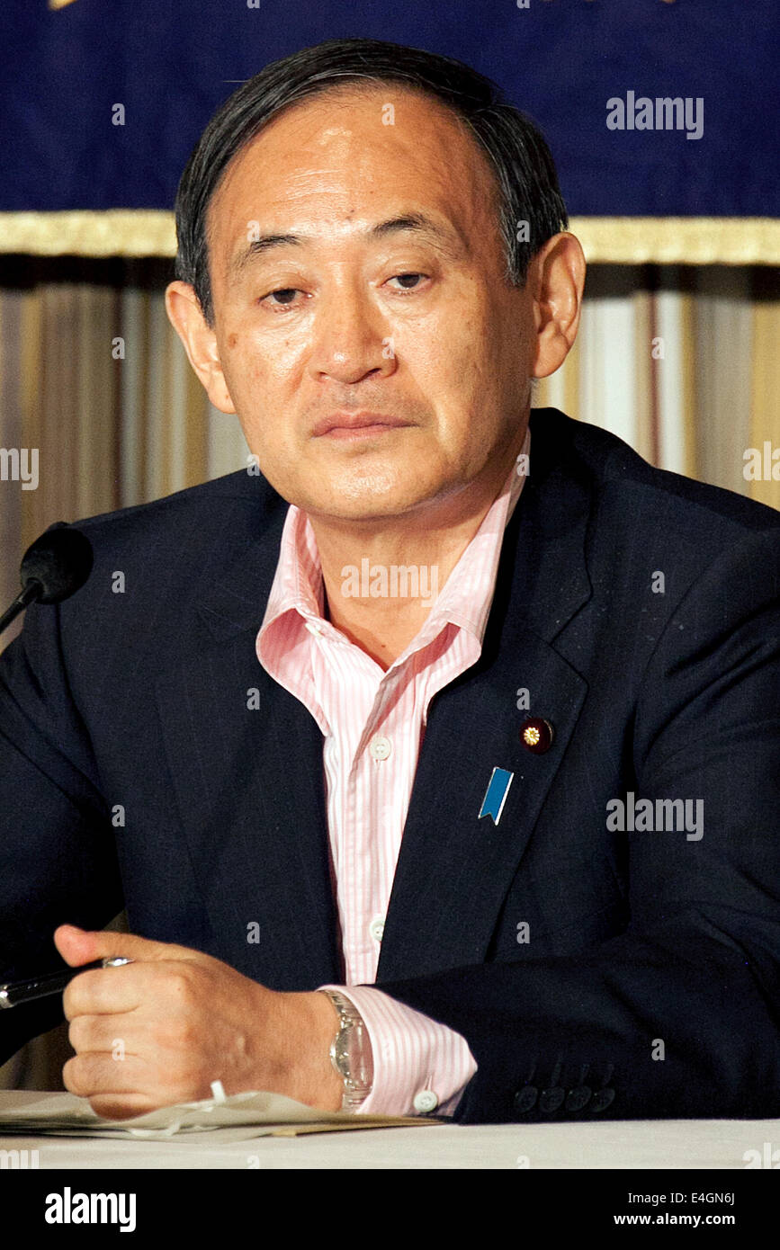 Tokyo, Japan. 11th July, 2014. Chief Cabinet Secretary Yoshihide Suga ...