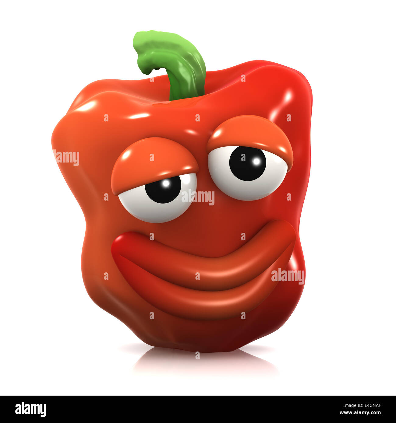 3d render of a red pepper in a strange mood Stock Photo - Alamy
