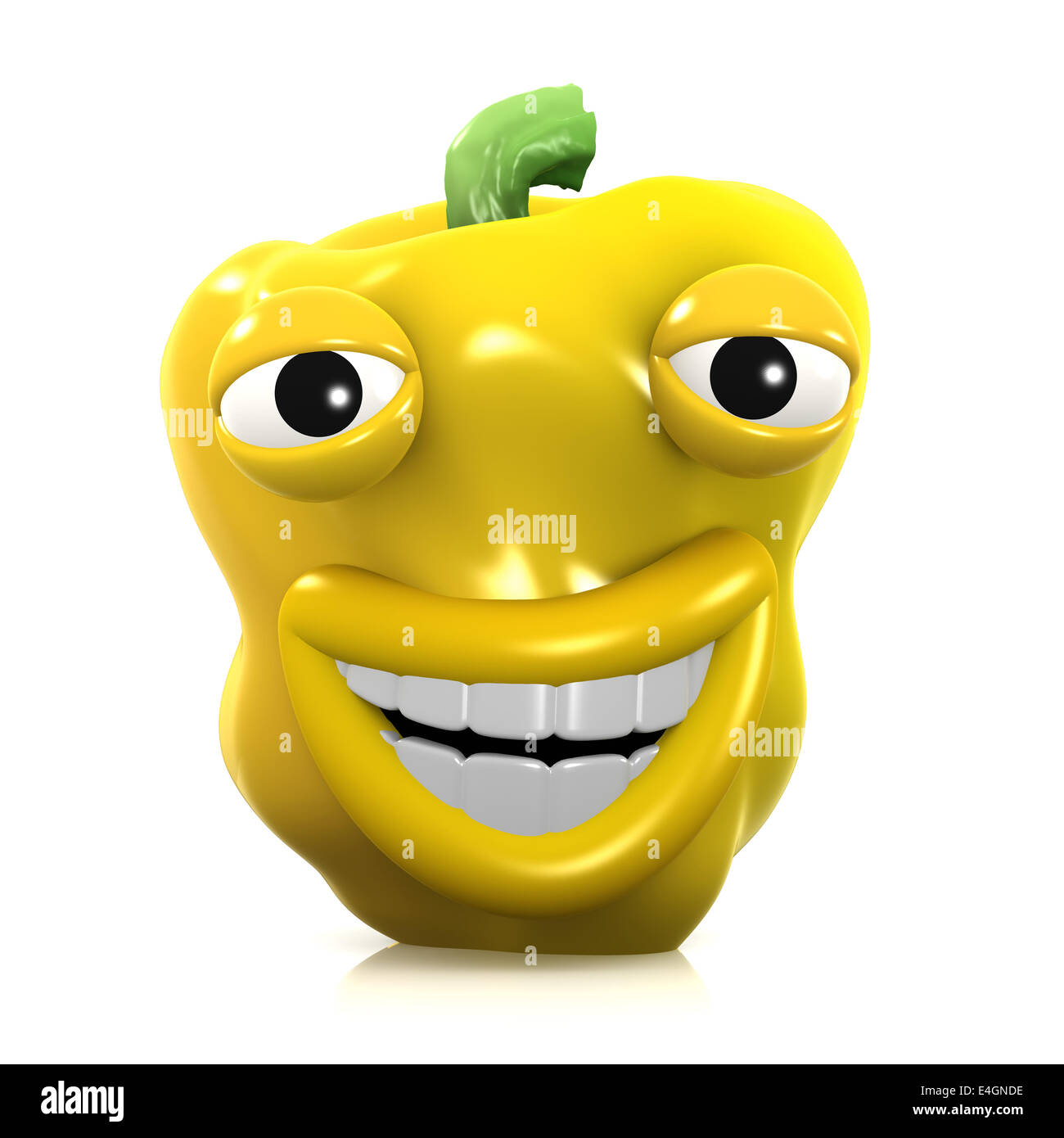 3d render of a yellow pepper smiling broadly Stock Photo - Alamy