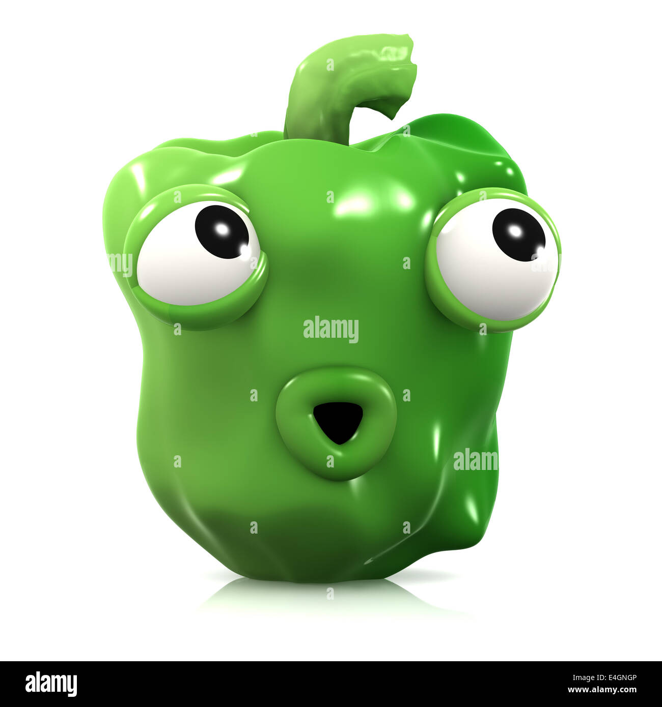 3d render of a surprised green pepper Stock Photo - Alamy