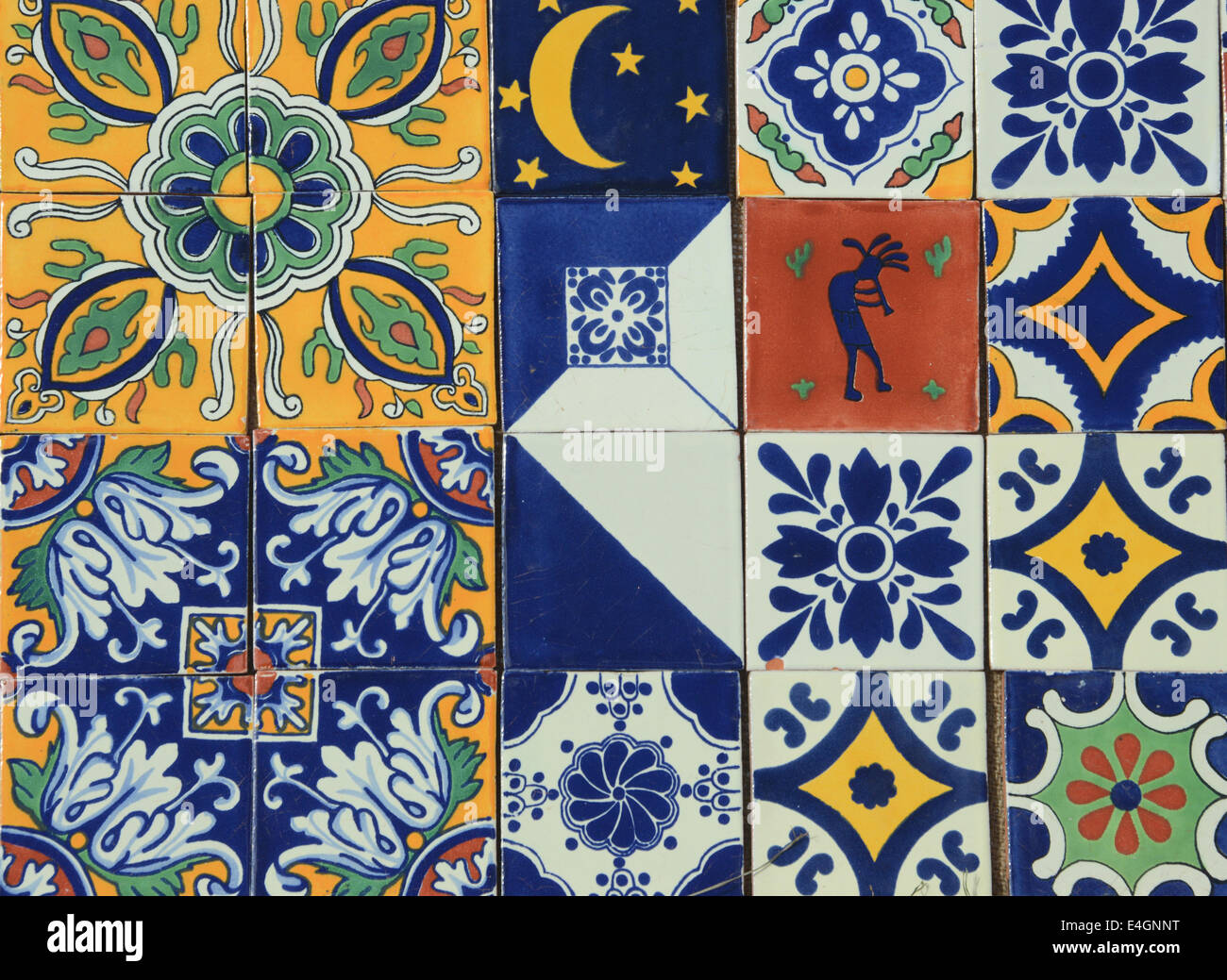 Pretty painted tile display Stock Photo - Alamy