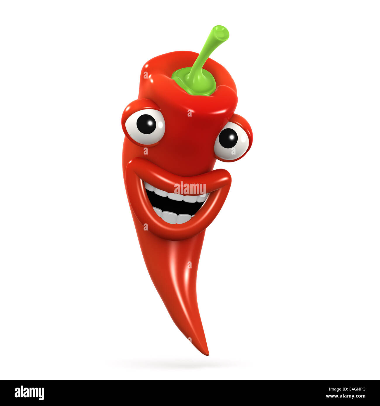 3d render of a chilli pepper laughing Stock Photo - Alamy