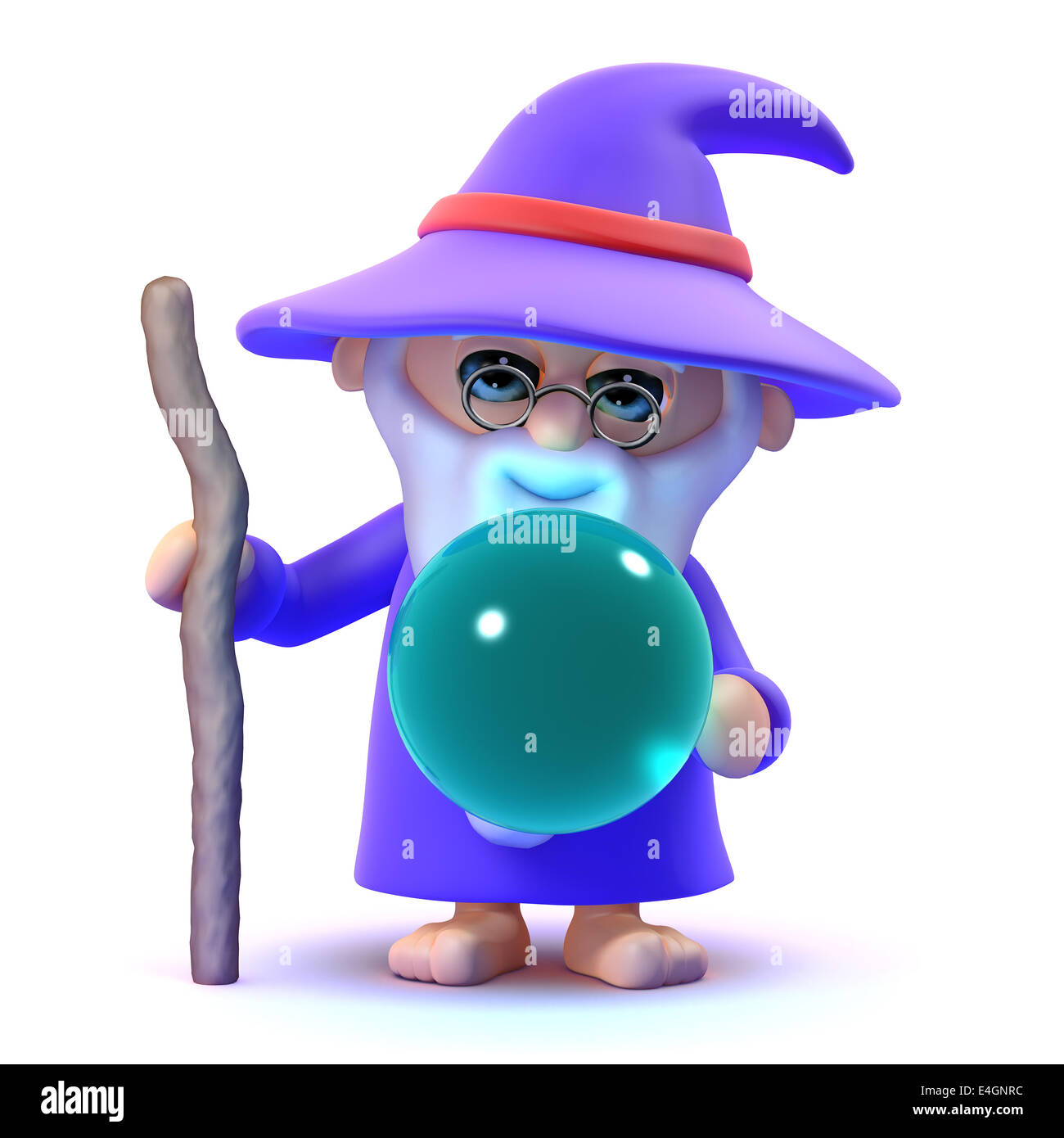 3d render of a wizard with a crystal ball Stock Photo - Alamy