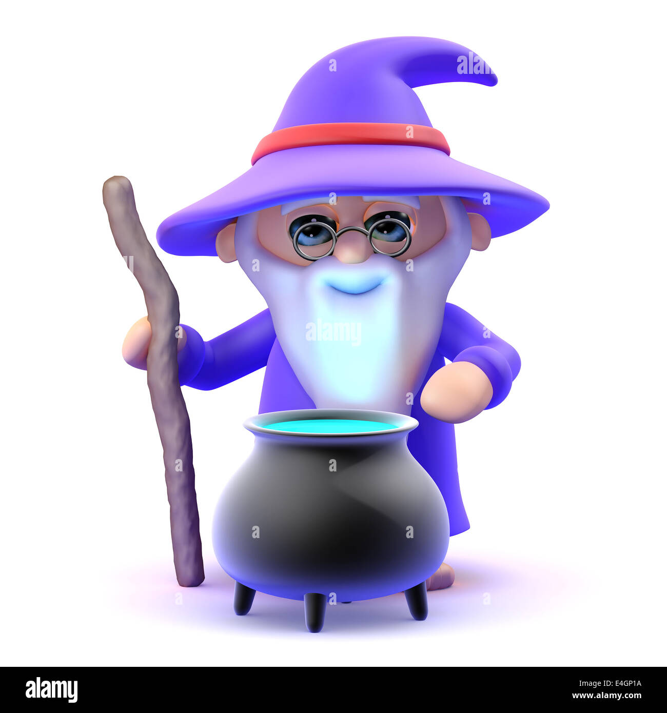 3d render of a wizard with a cauldron Stock Photo - Alamy
