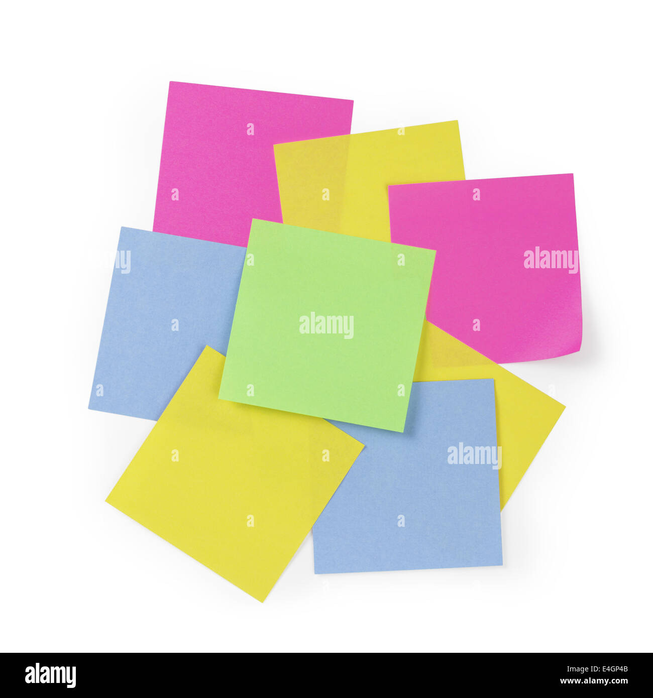 bunch of sticky note reminders, isolated on white Stock Photo - Alamy