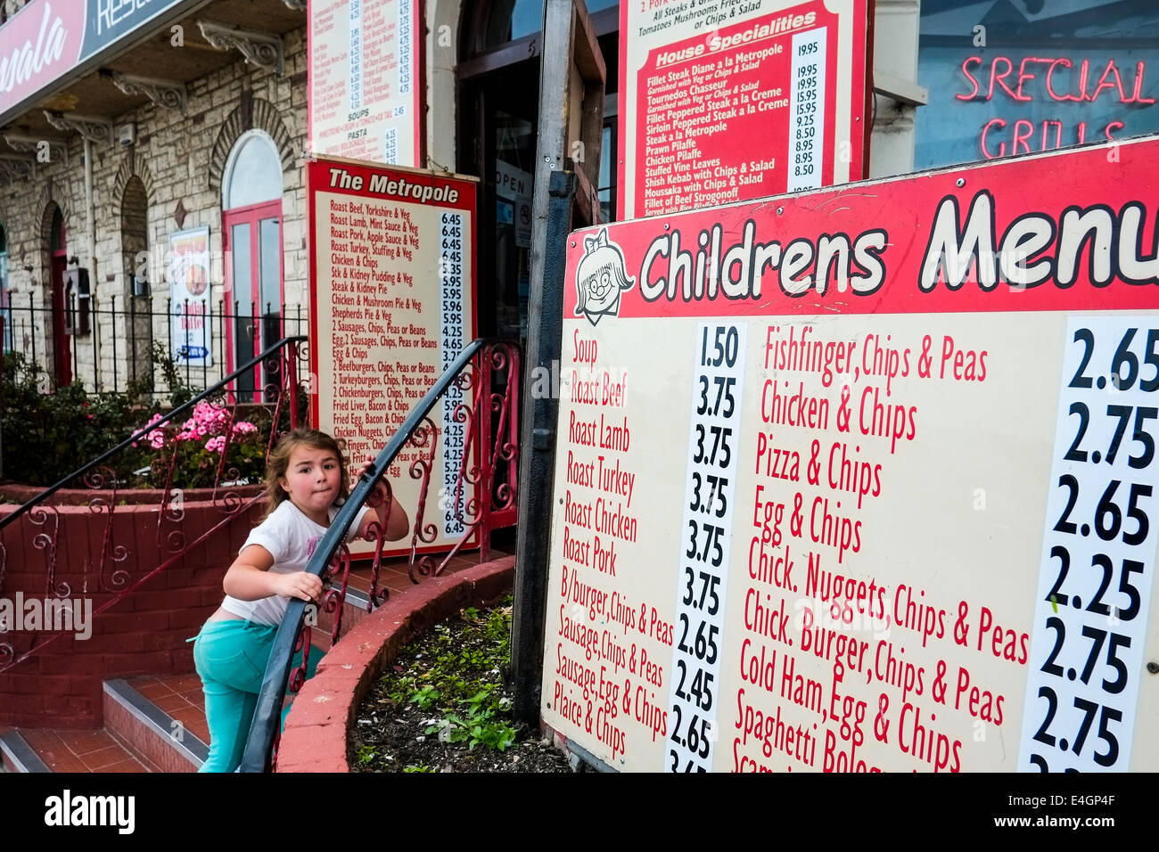 Menus outside a restaurant Stock Photo - Alamy